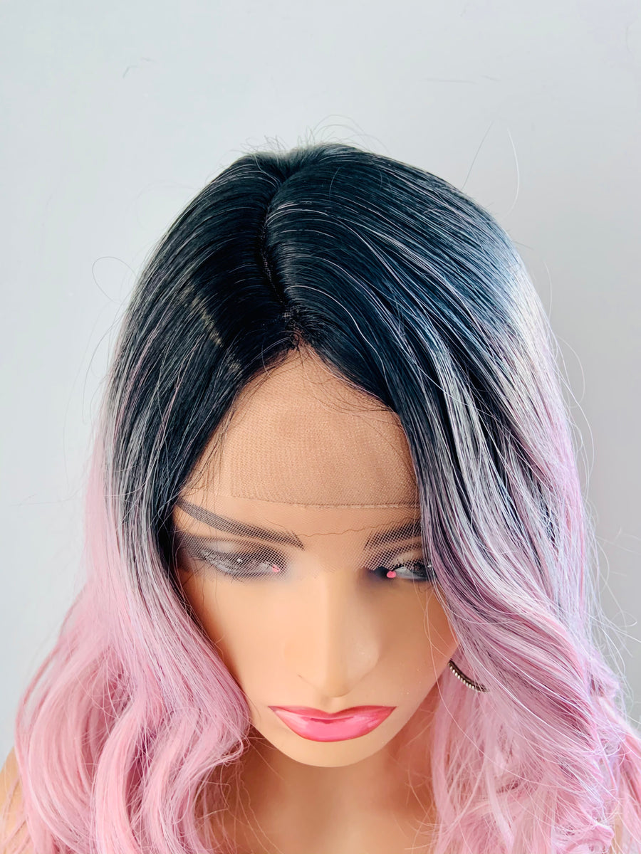 “Candace” - 20" Ombre Pink Premium Synthetic Lace Front Wig for Events ...